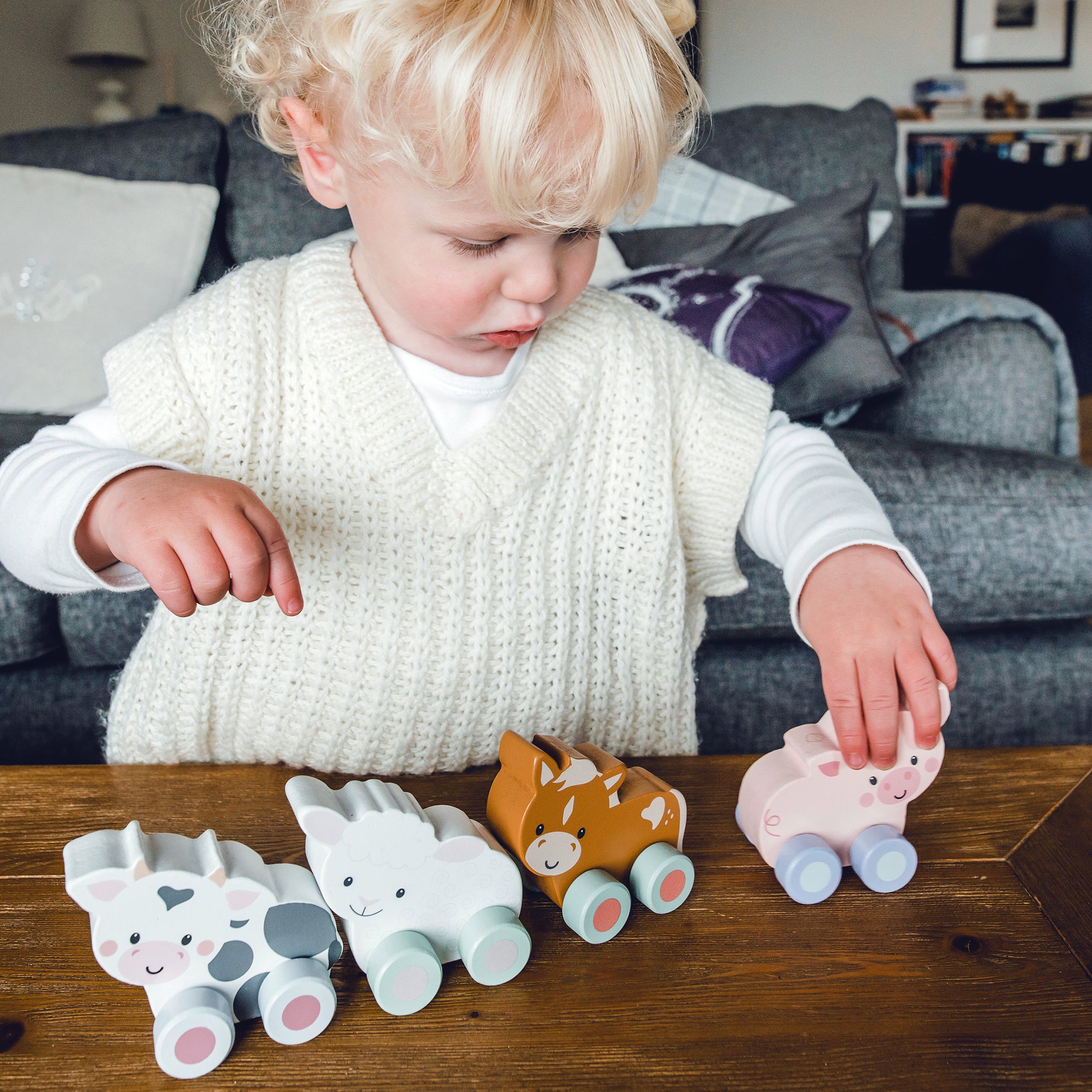 Cow First Push Toy– Orange Tree Toys