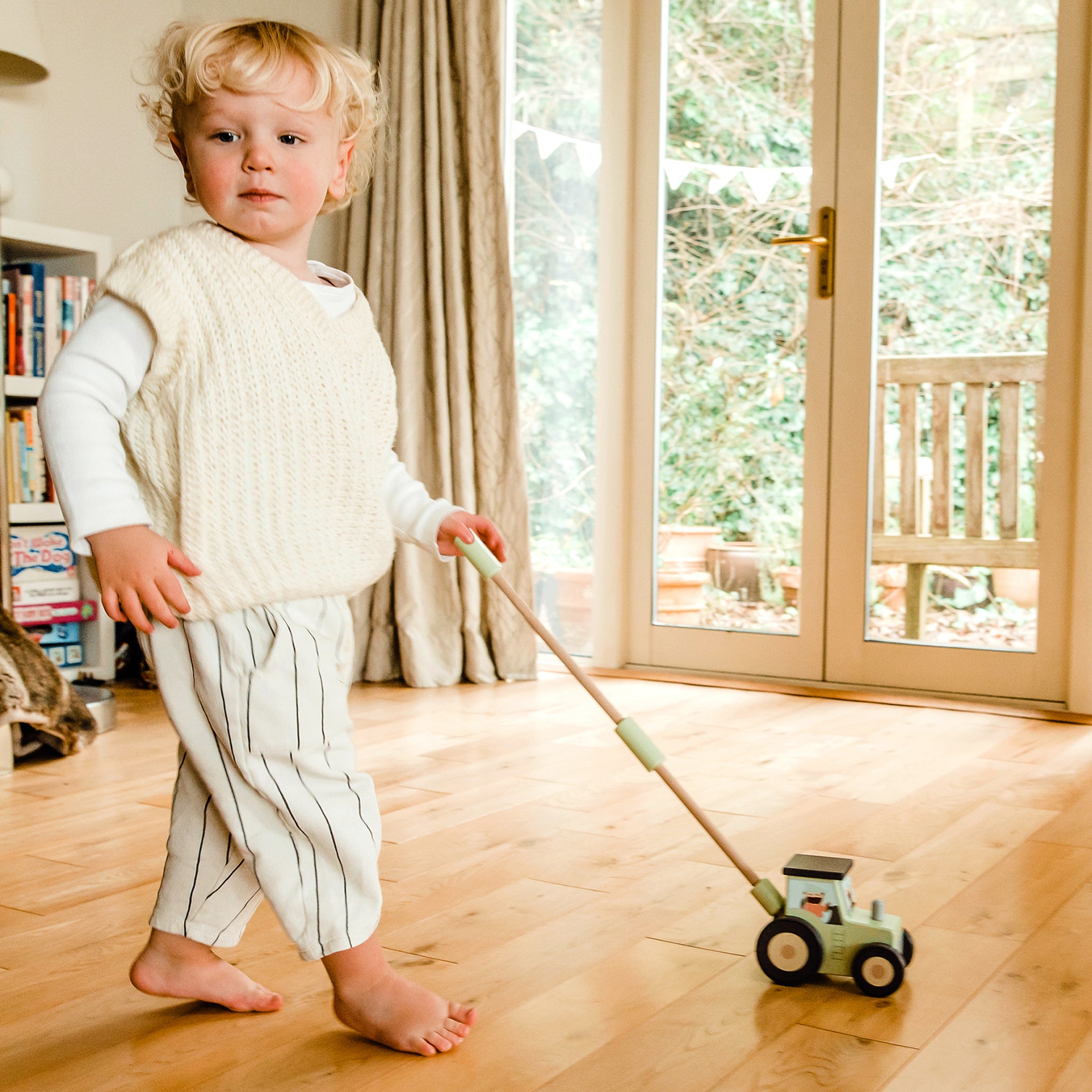 Tractor Push Along– Orange Tree Toys