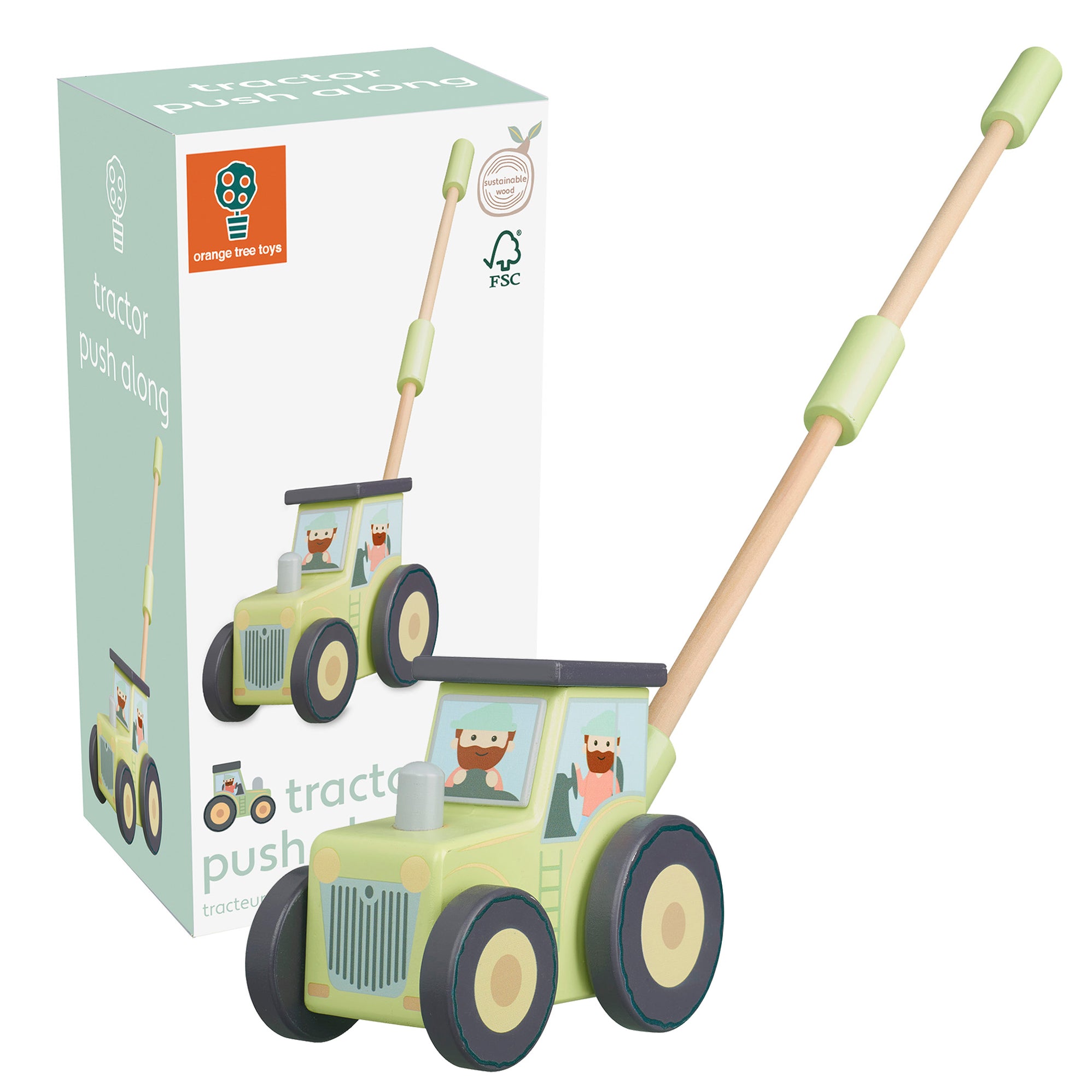Tractor Boxed Push Along– Orange Tree Toys