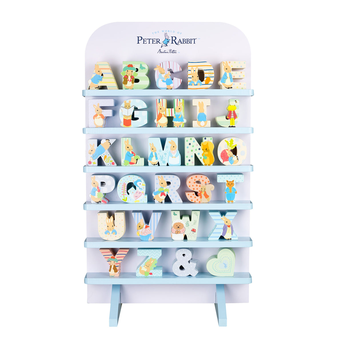Point of sale Peter Rabbit™ alphabet letter stand– Orange Tree Toys