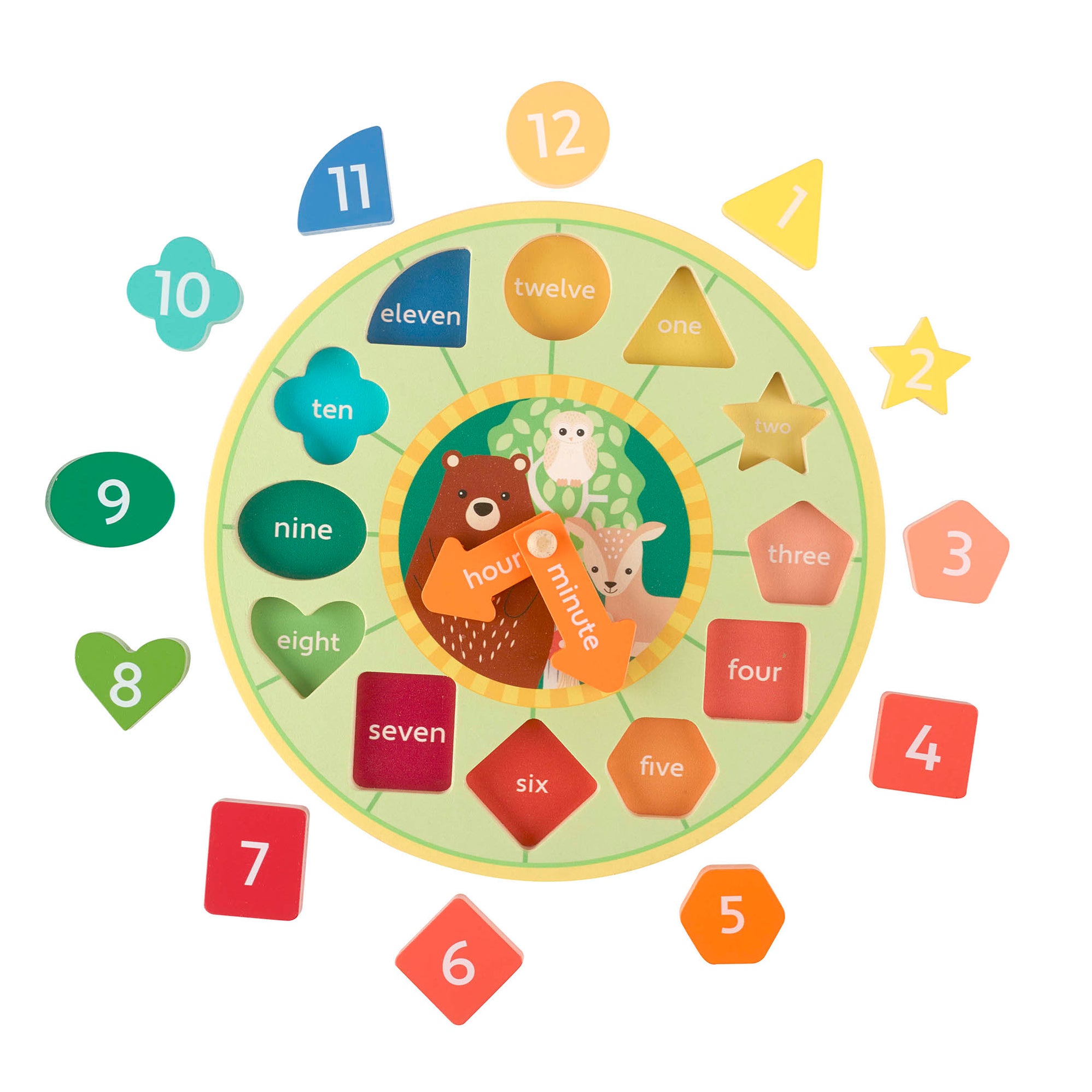 Woodland Shape Sorting Clock– Orange Tree Toys