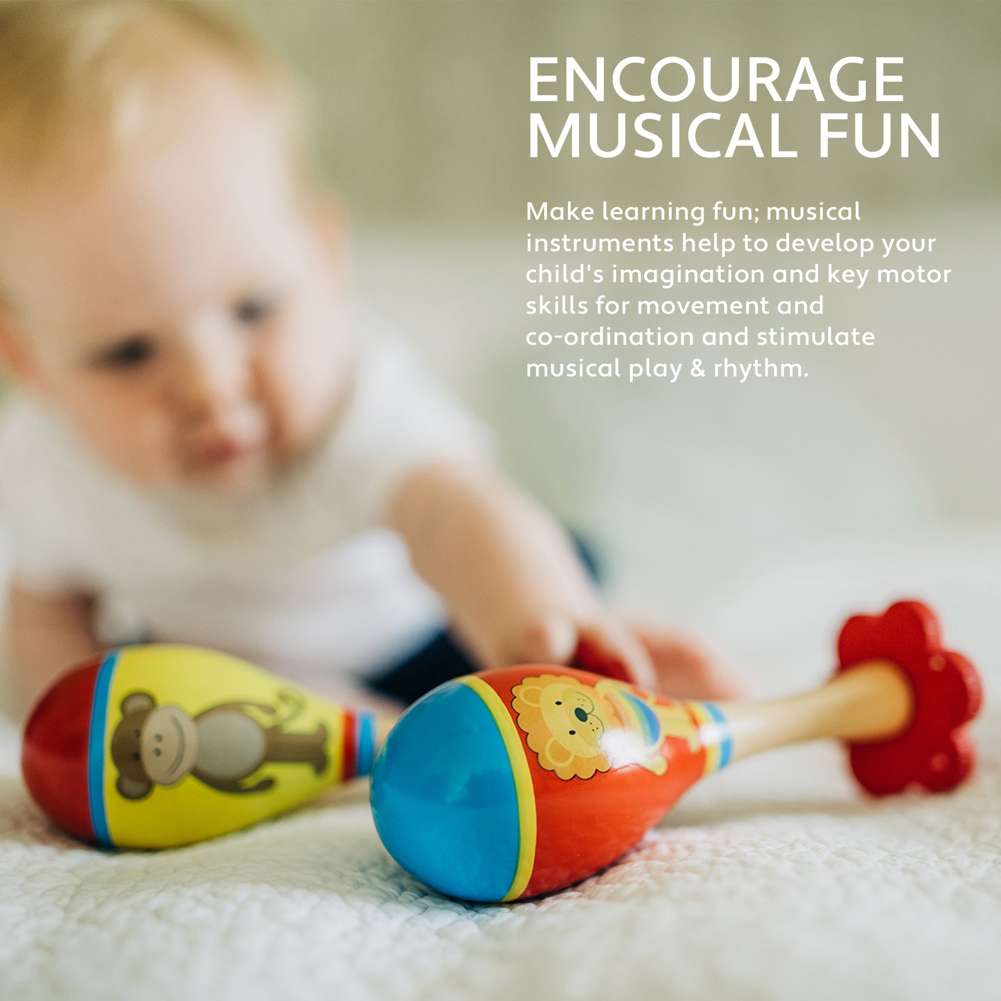Lion & Monkey Maraca Set– Orange Tree Toys