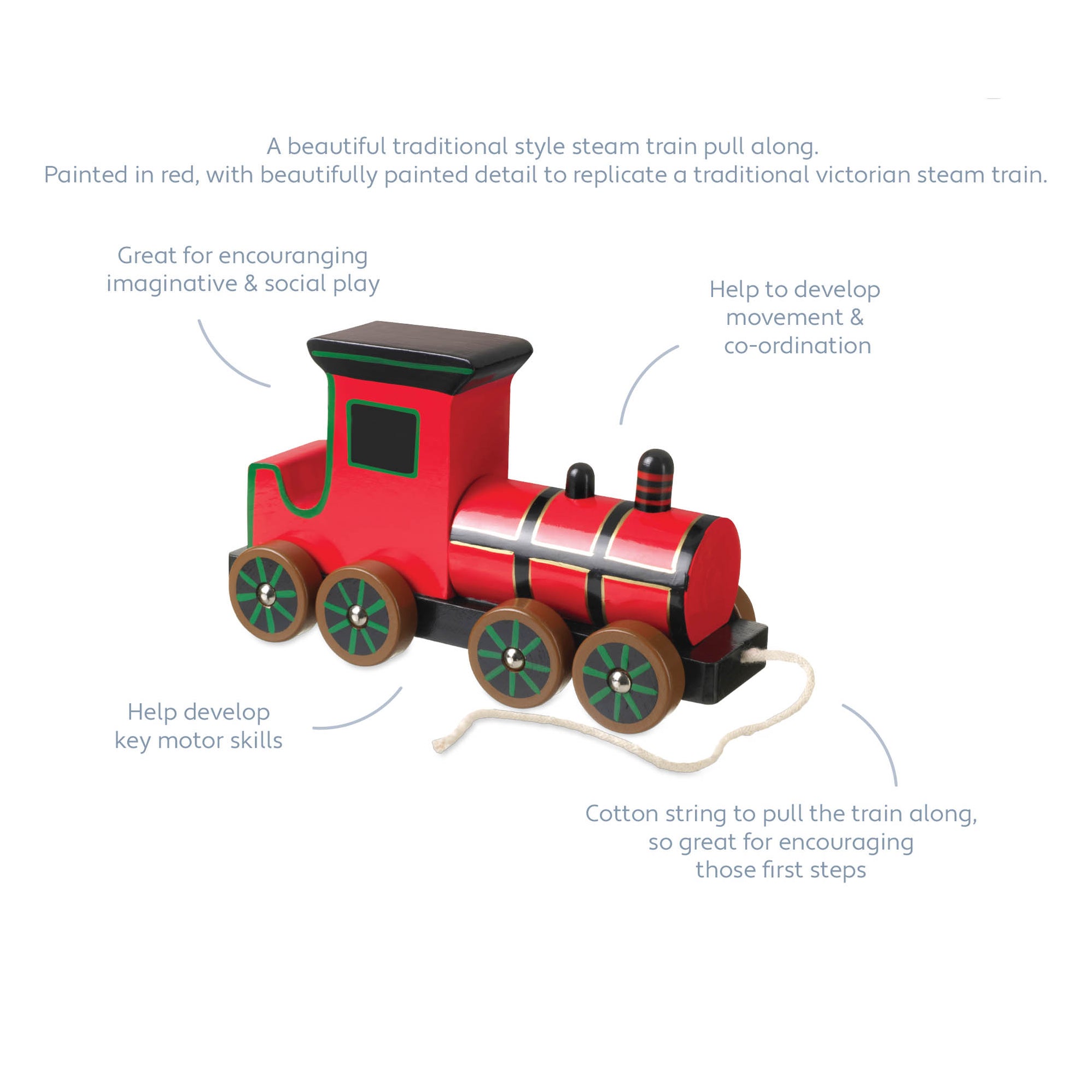 Steam Train Pull Along– Orange Tree Toys