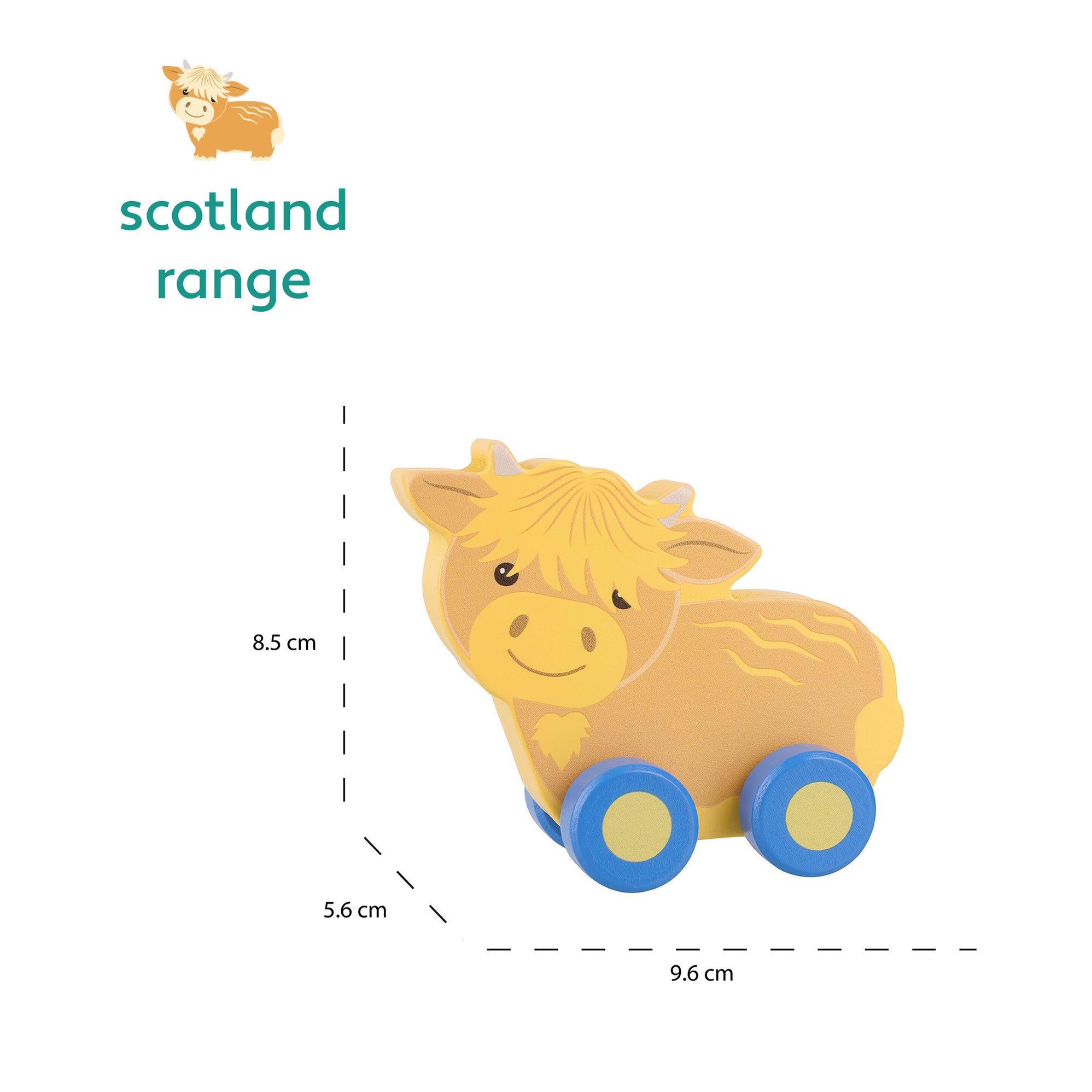 Highland Cow First Push Toy– Orange Tree Toys