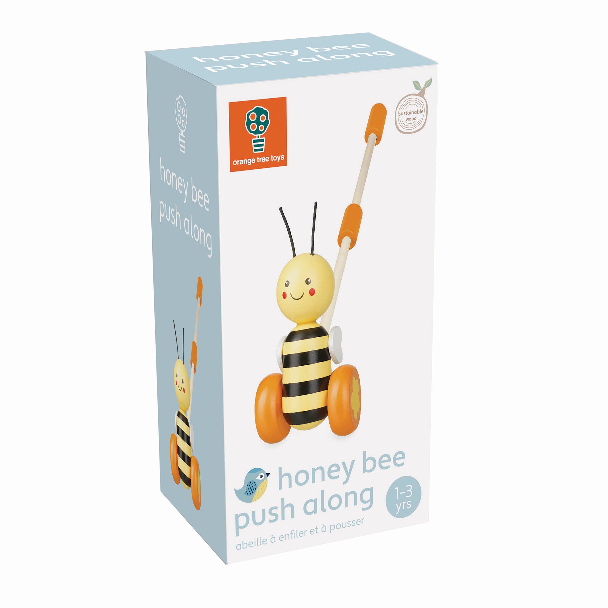 Boxed Push Along Honey Bee– Orange Tree Toys