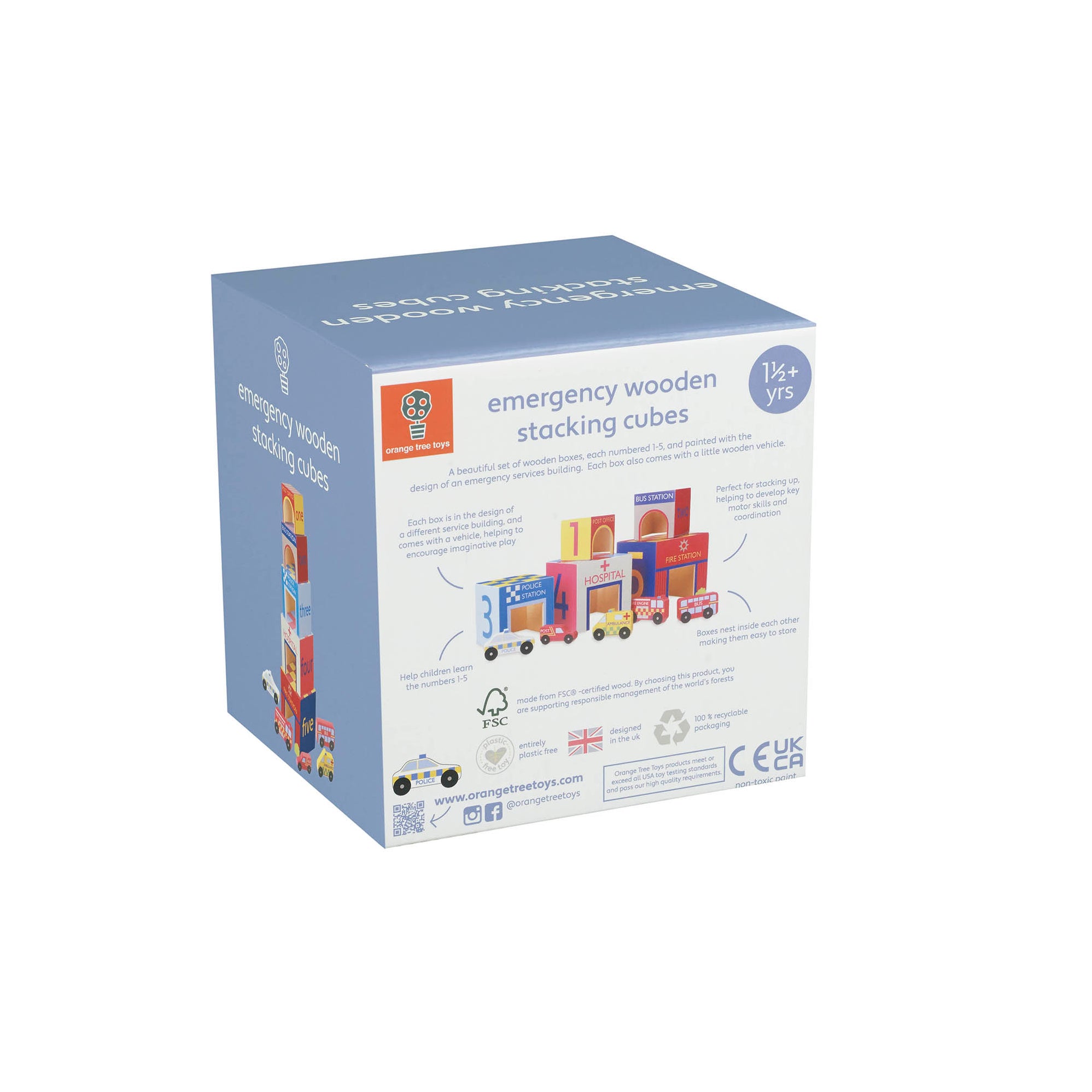Emergency Services Wooden Stacking Cubes– Orange Tree Toys