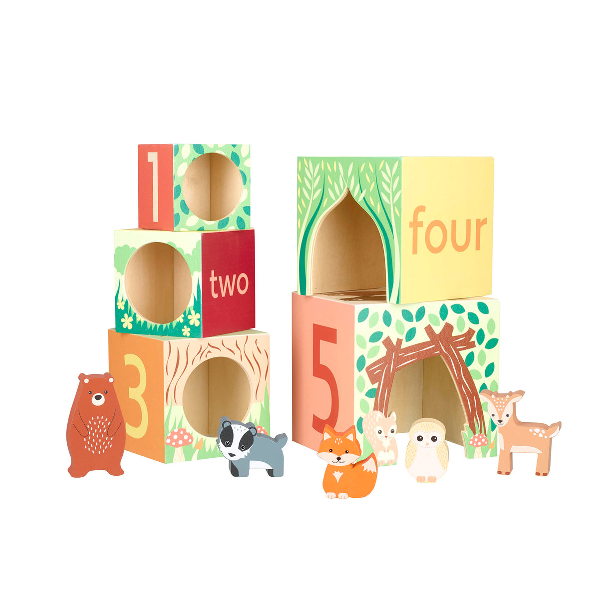Woodland Animal Stacking Cubes– Orange Tree Toys