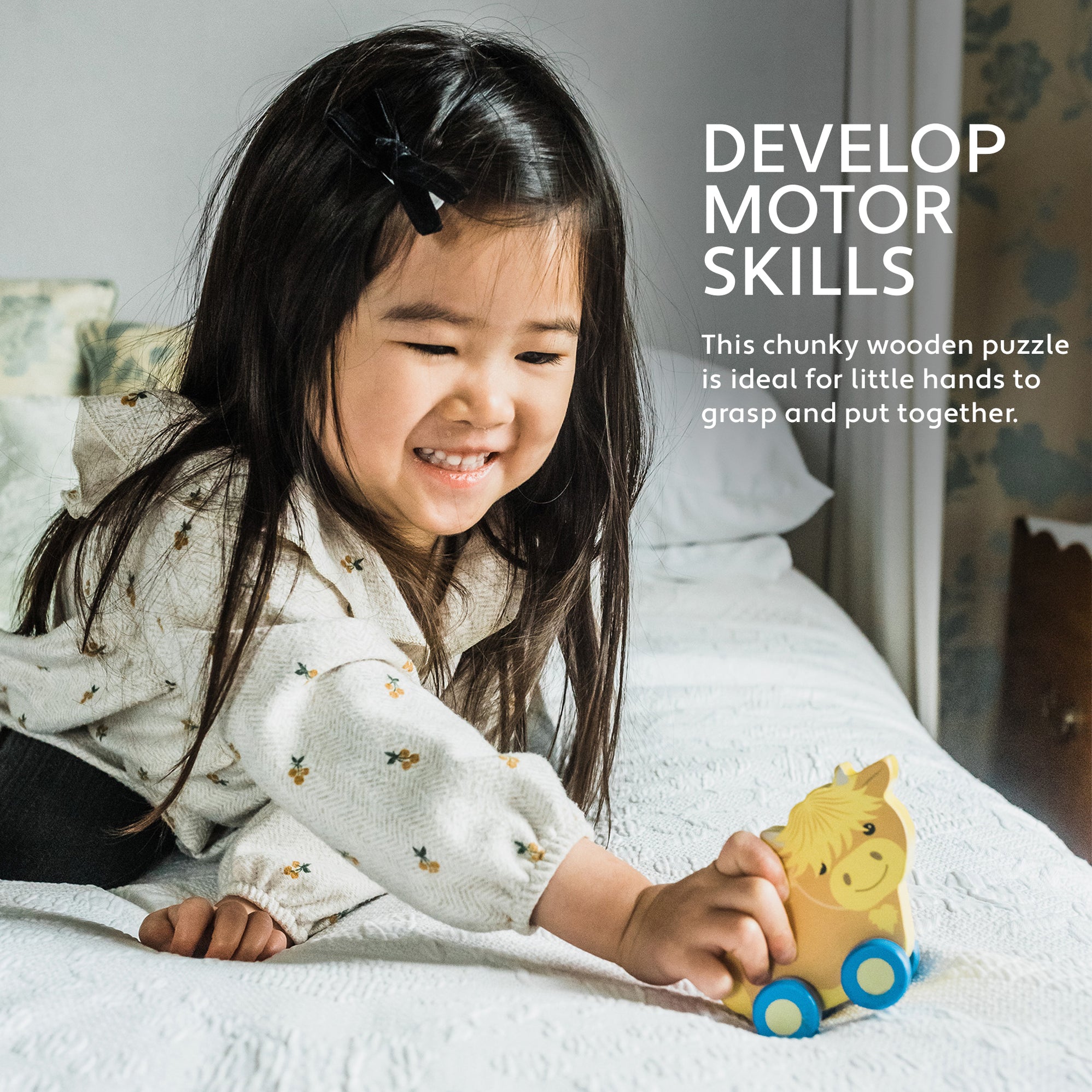 Highland Cow First Push Toy– Orange Tree Toys