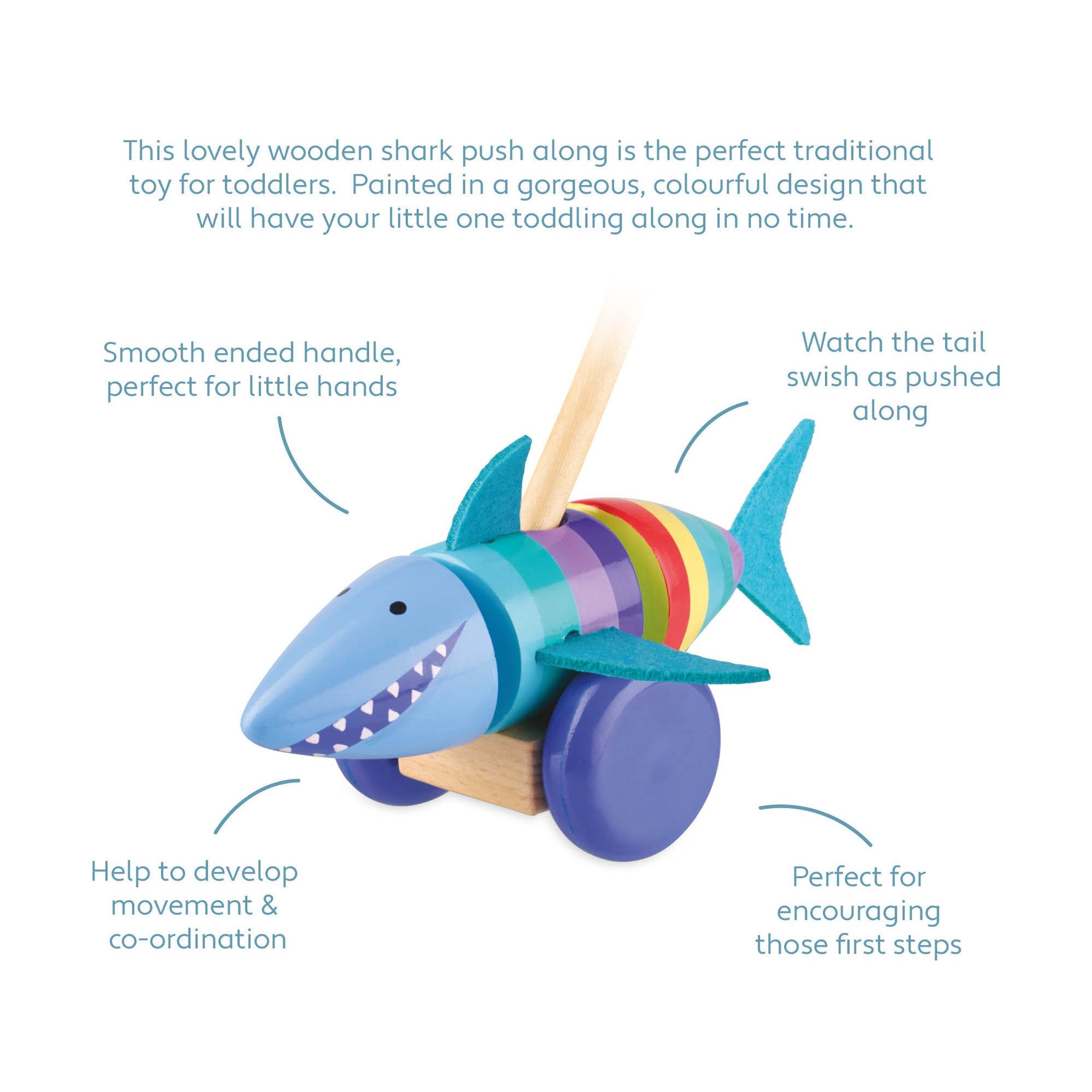 Shark Push Along– Orange Tree Toys