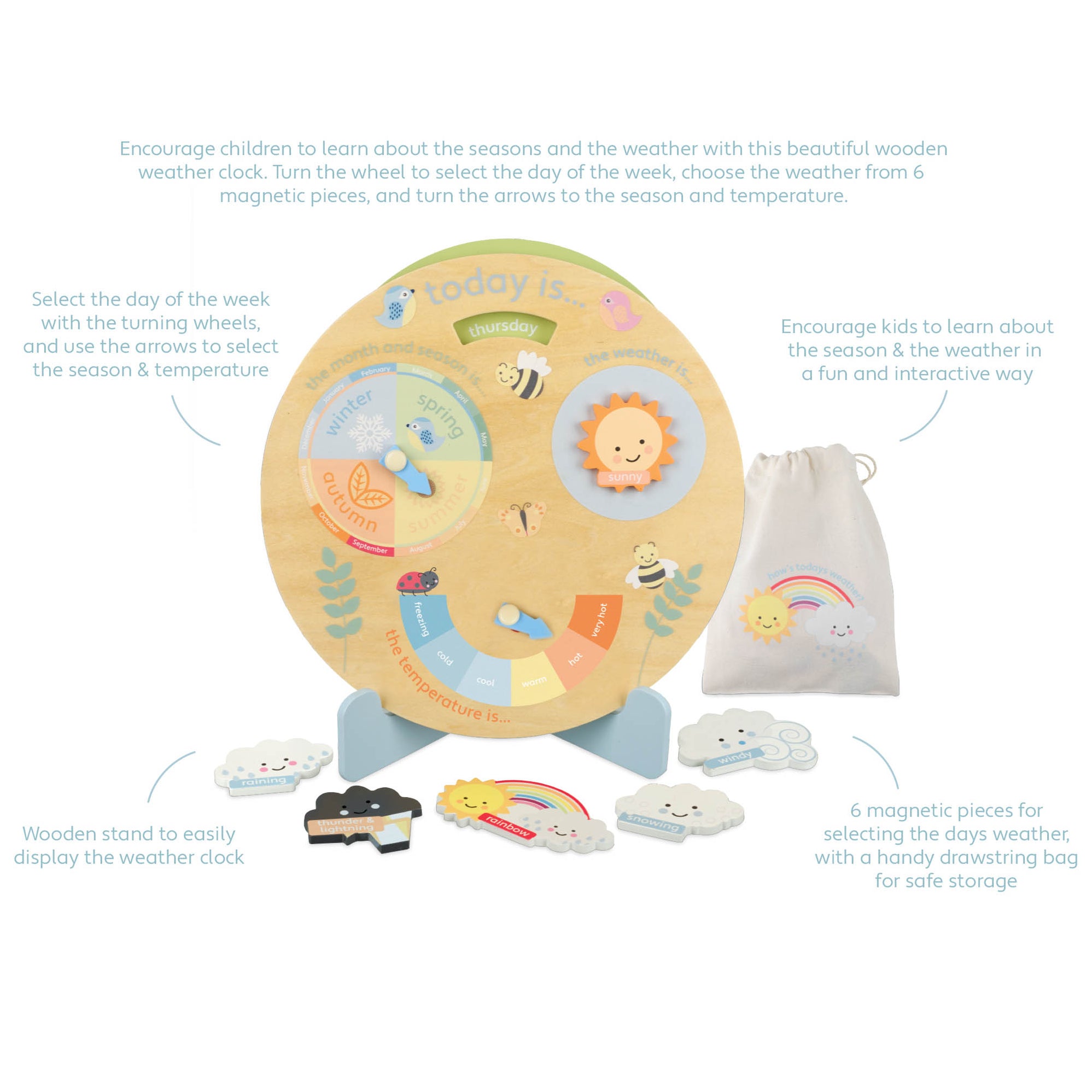 Spring Garden Weather Clock– Orange Tree Toys